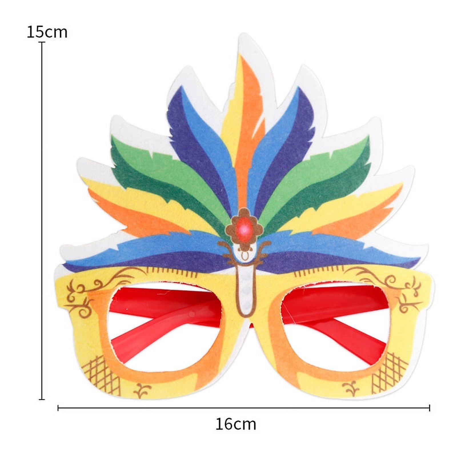 Carnival Party Decorations Colorful Non Woven Feather Glasses Party ...