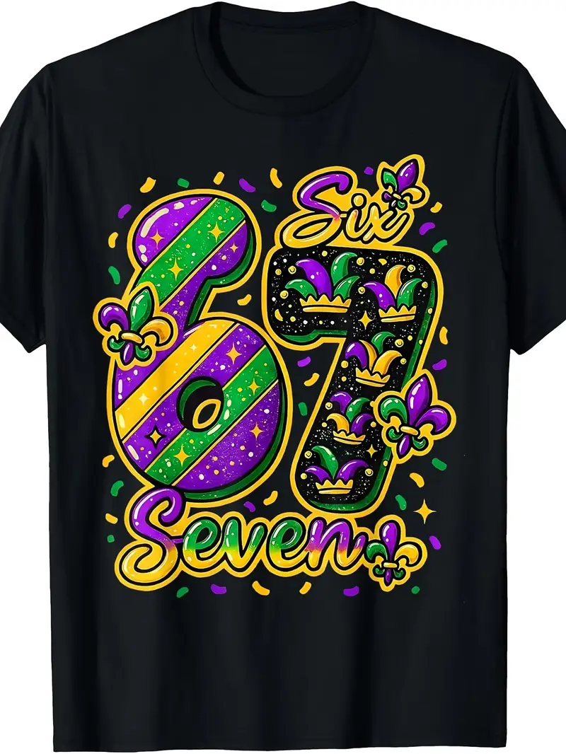 Carnival Party Number 67 Purple Green Gold Graphic Unisex Youth T-Shirt ...
