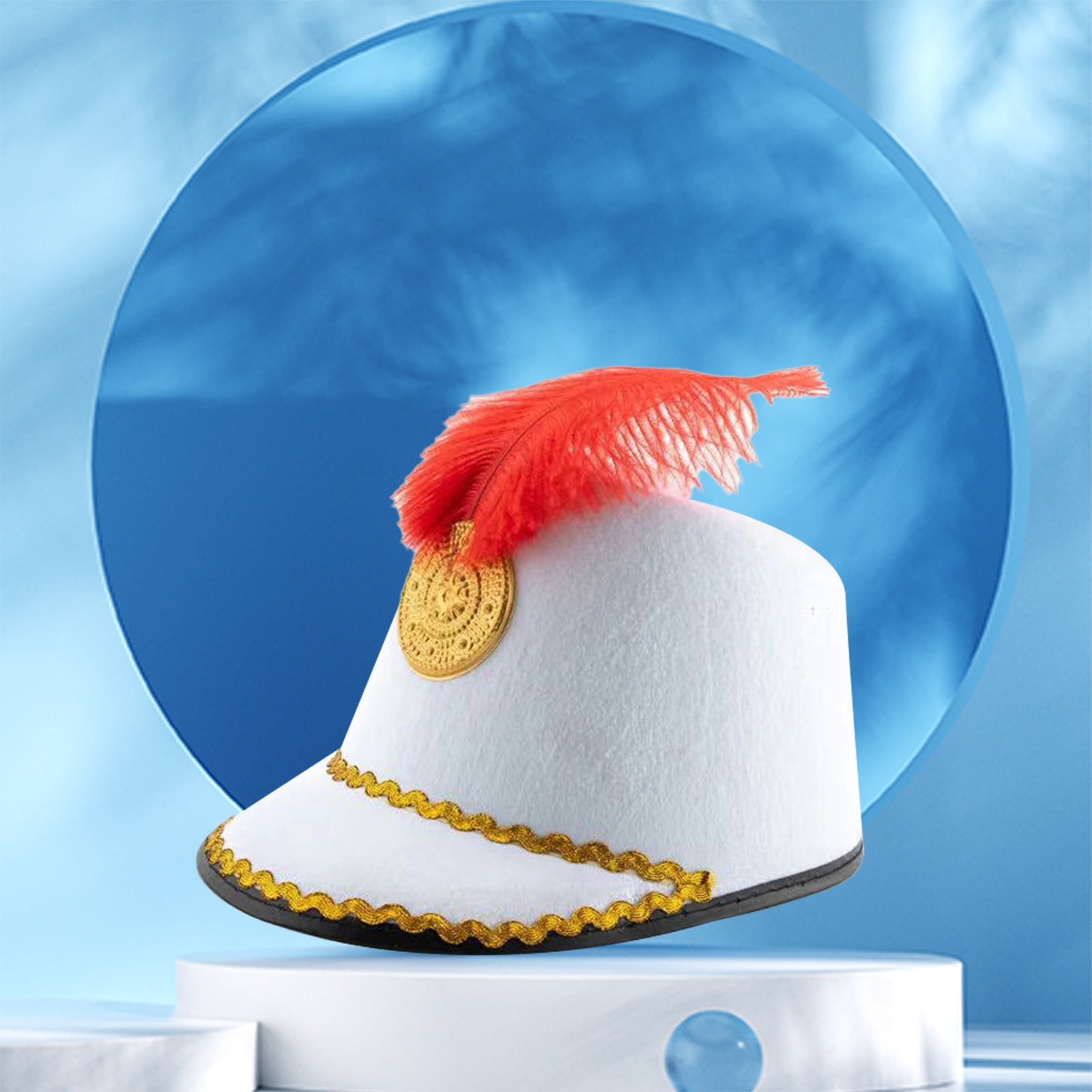 Carnival Plume Parade Hat - Cosplay Marching Band Fantasy Outfit ...