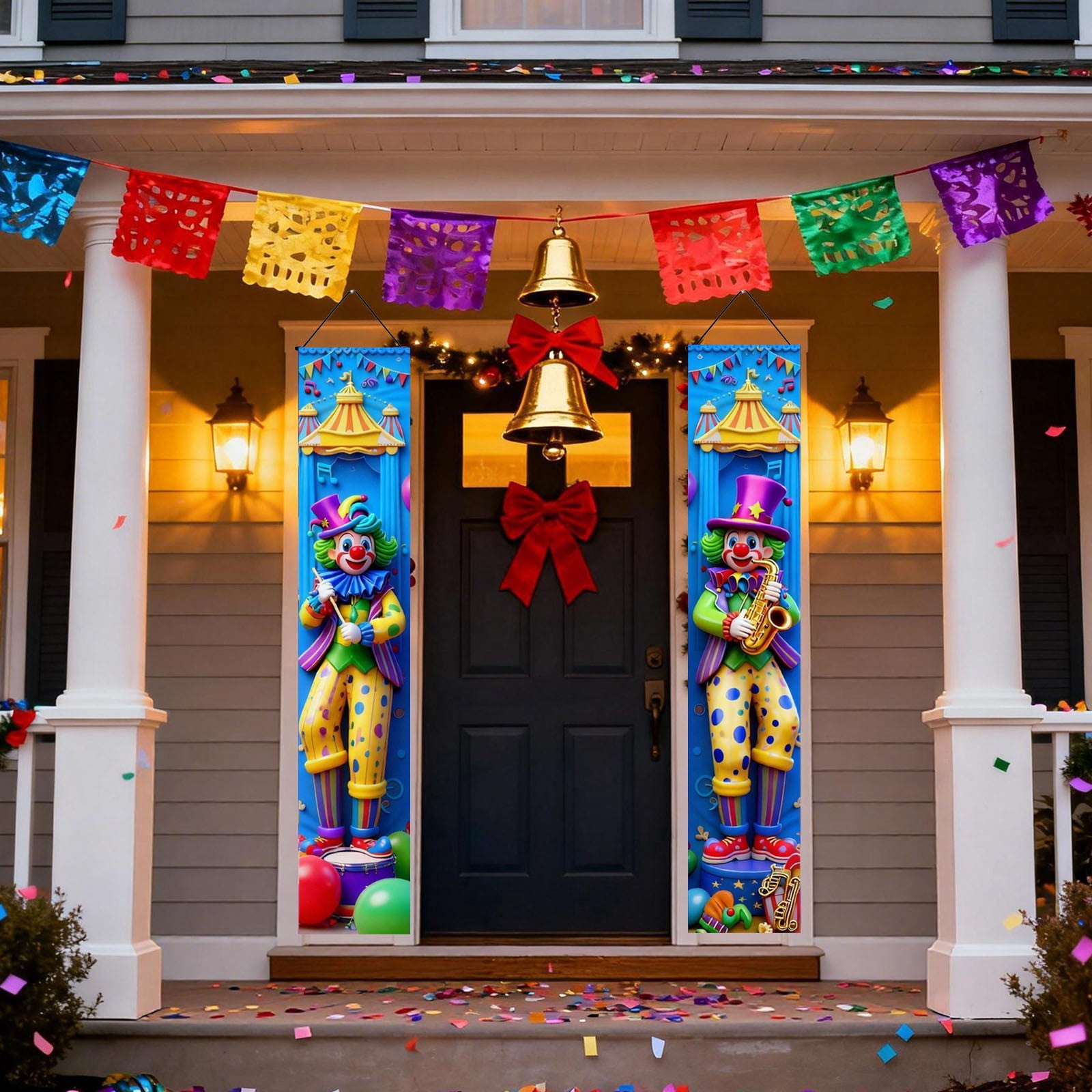 Carnival Porch Sign Set, 2 Pack Colorful Circus Themed Door Banner ...