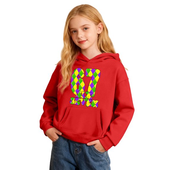 Carnival Print Girls Pullover Hoodie Soft Casual Sweatshirt For Playful ...