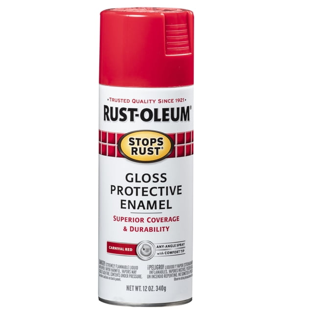 Carnival Red, Rust-Oleum Stops Rust Gloss Protective Enamel Spray Paint ...