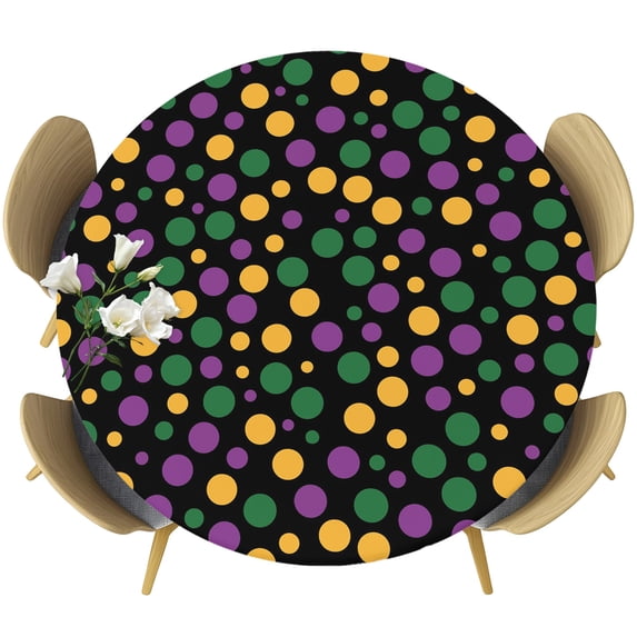 Carnival Round Tablecloth 55-60 Inch Round Fitted Table Cloth with ...