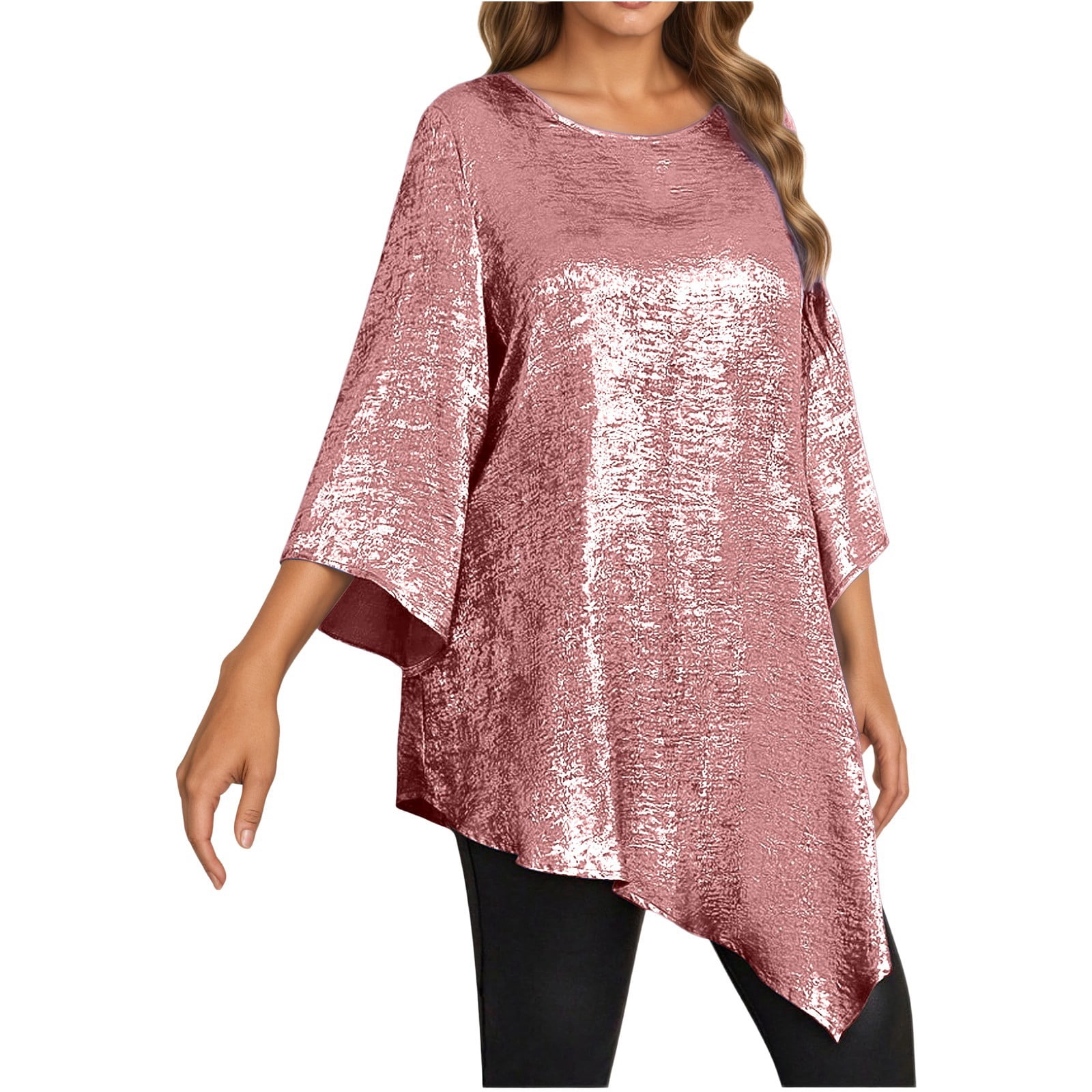 Carnival Sequin Tops For Women Holiday Blouses Dressy Elegant Long ...