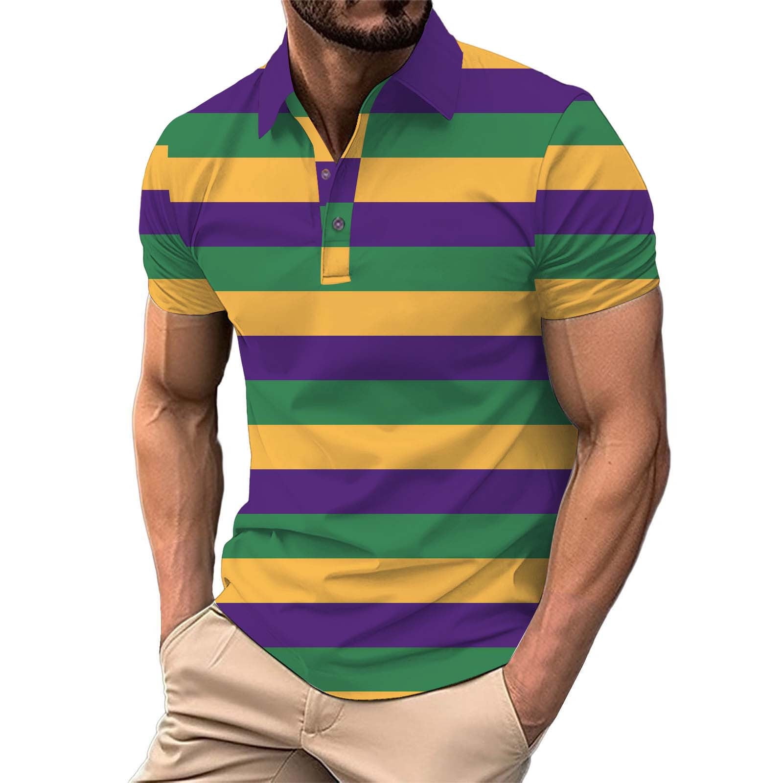 Carnival Shirt for Men Mardi Gras Hawaiian Men's Fashion Spring Summer ...