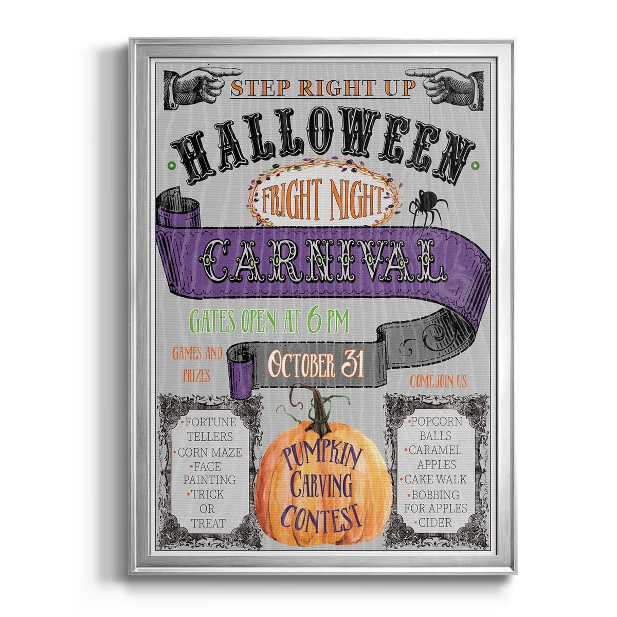 Carnival Sign Premium Classic Framed Print - Ready to Hang - Walmart.com