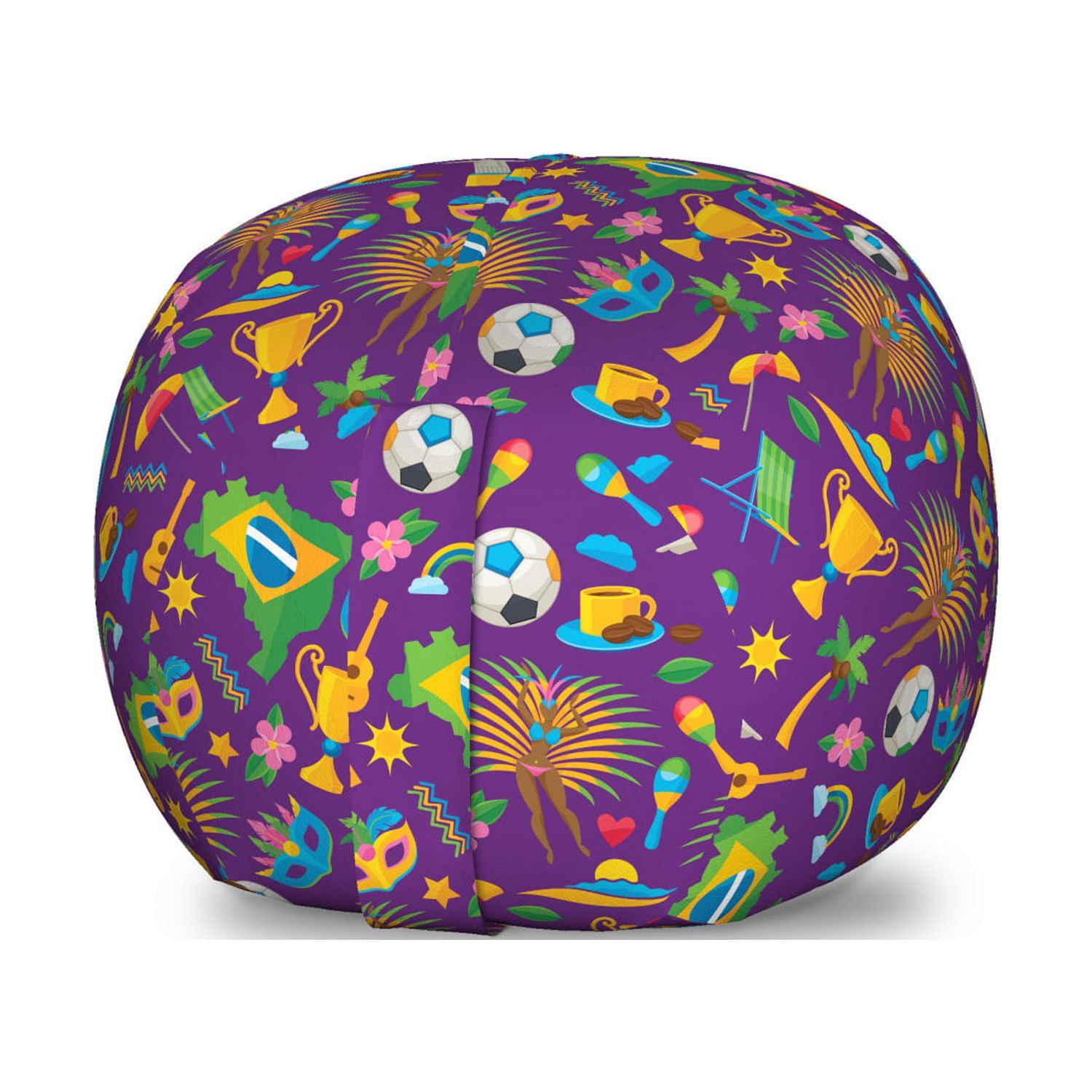 Carnival Storage Toy Bag Chair, Brazilian and Map Flag Samba Dancer ...
