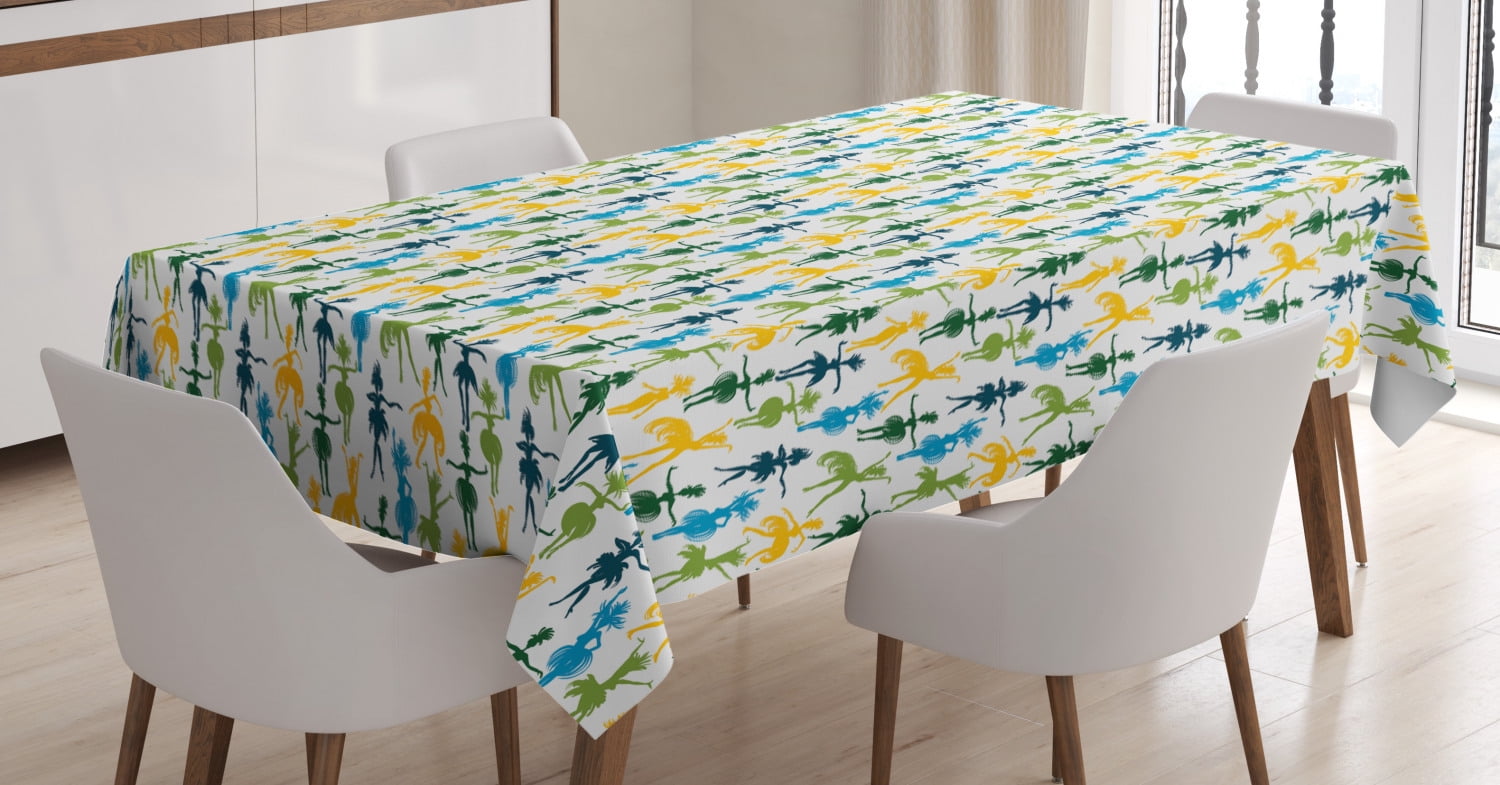 Carnival Tablecloth, Pattern of Beautiful Dancing Ladies in Various ...