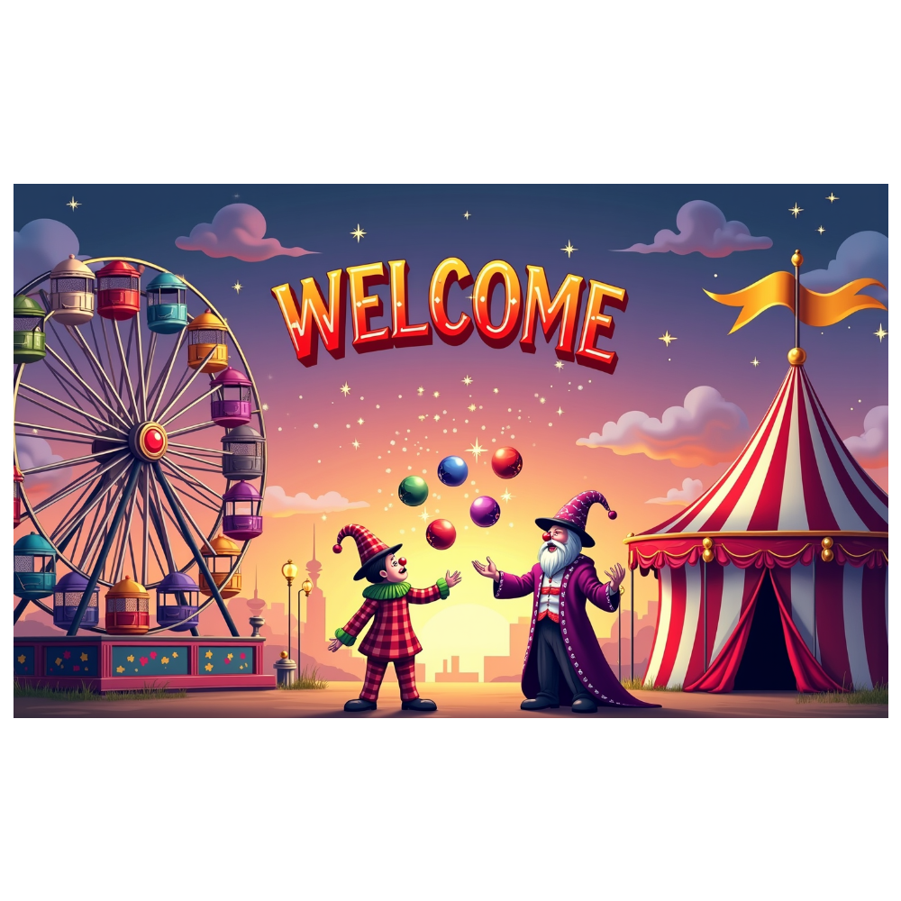 Carnival Tent Welcome Banner Decoration Party Backdrop Playground ...