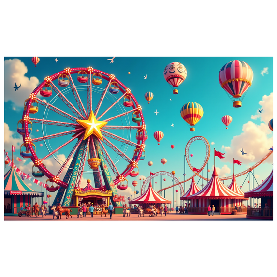 Carnival Theme Backdrop Banner Decorations Photography Props Party ...