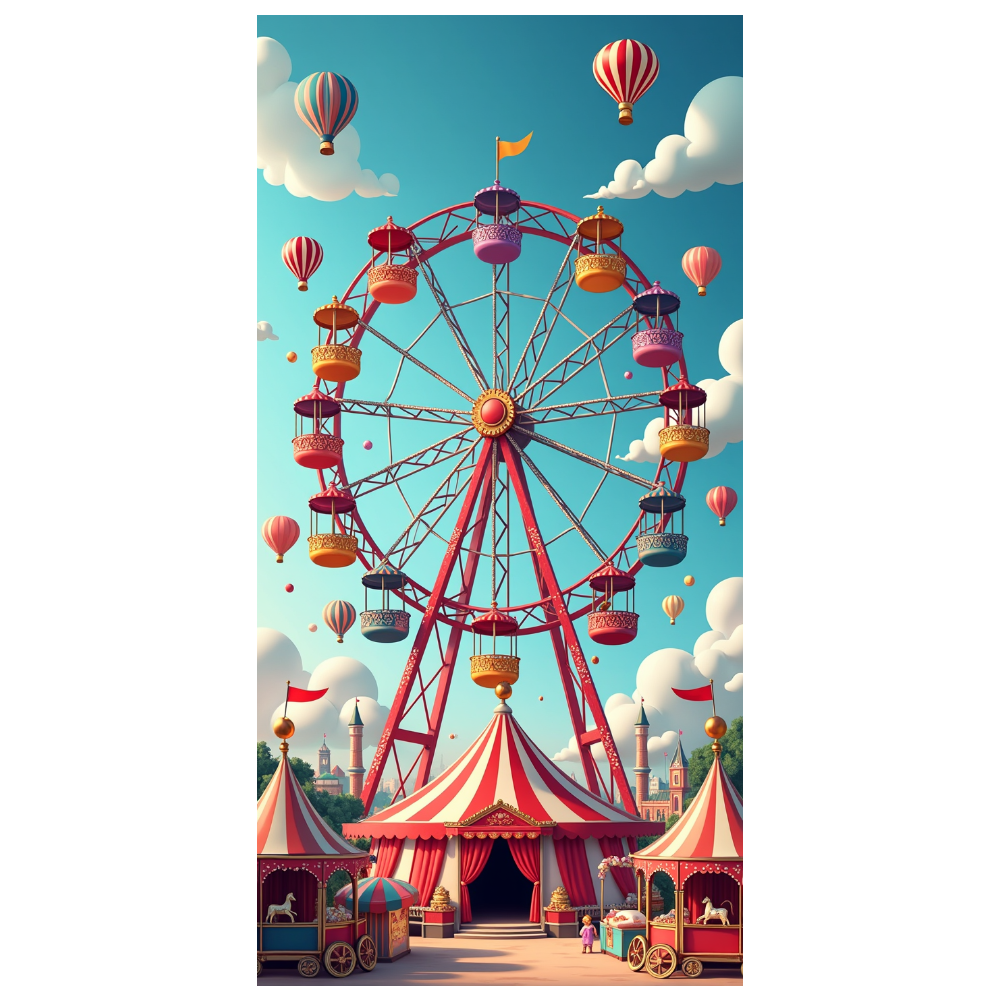 Carnival Theme Backdrop Banner Decorations Photography Props Party ...