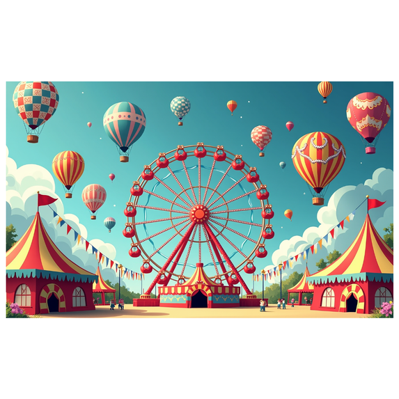 Carnival Theme Backdrop Banner Decorations Photography Props Party ...