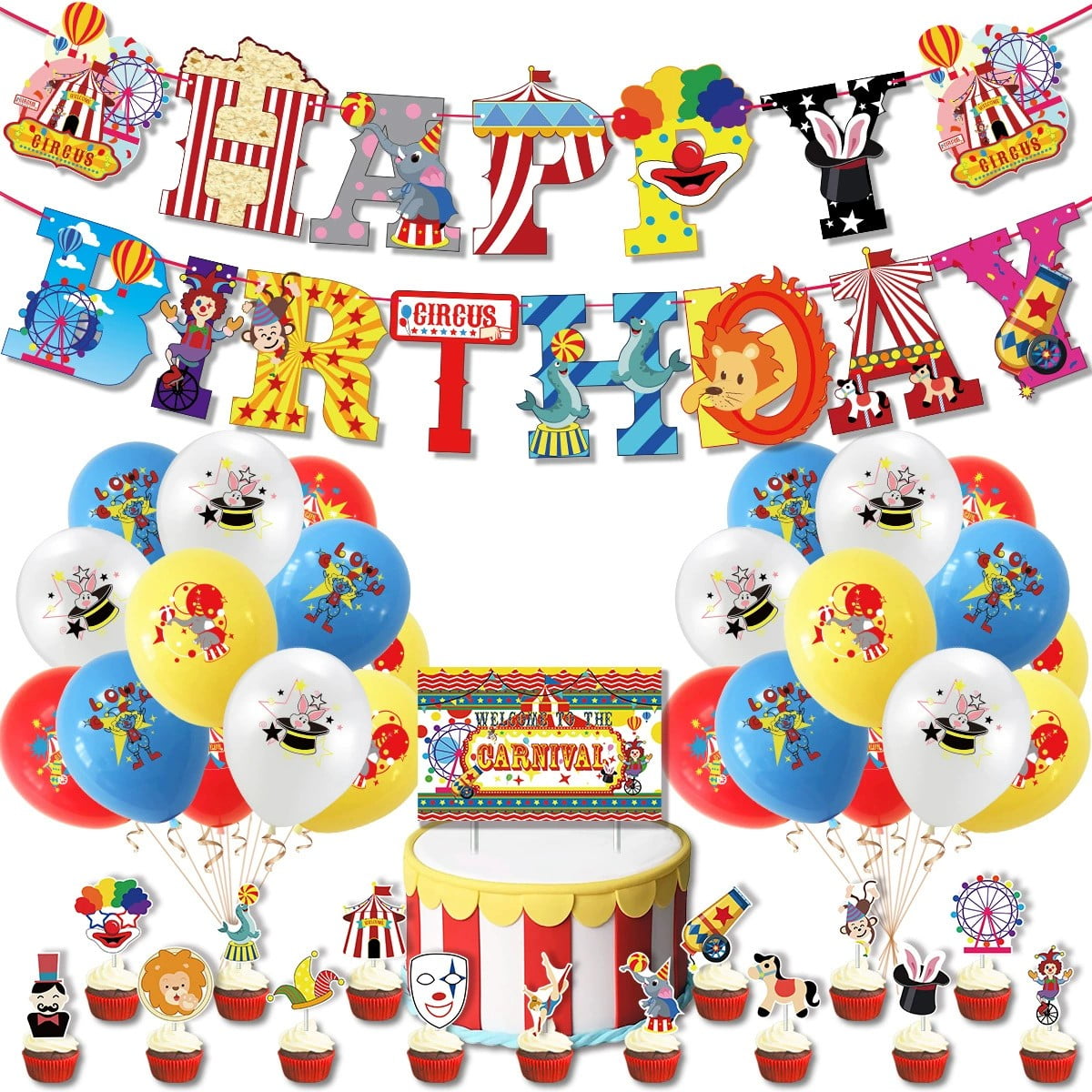 Carnival Theme Party Decorations, Circus Party Decorations with Animal ...