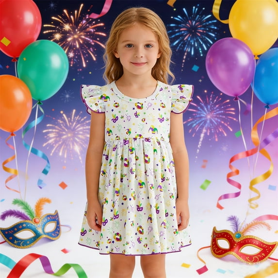 Carnival Toddler Girls Sleeveless Dress Kids Cartoon Print Adorable ...