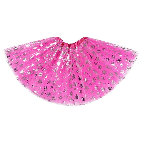 Carnival Tutu Skirt for Girls Print Puffy Offset Mesh Three Layer Dresses,Hot Pink,One Size ...