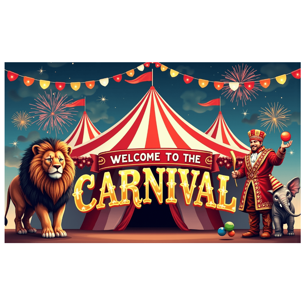 Carnival Welcome Banner Backdrop Colorful Circus Decoration for ...