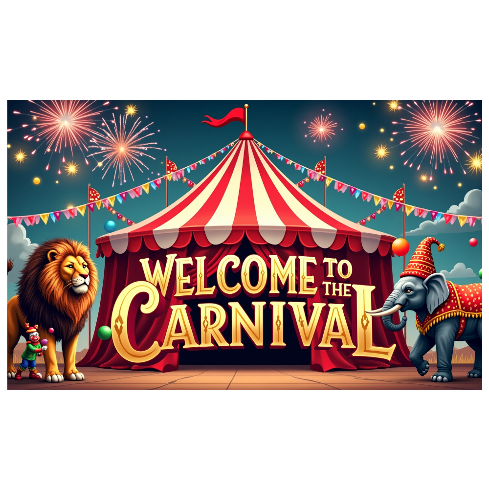 Carnival Welcome Banner Backdrop Colorful Circus Decoration for ...