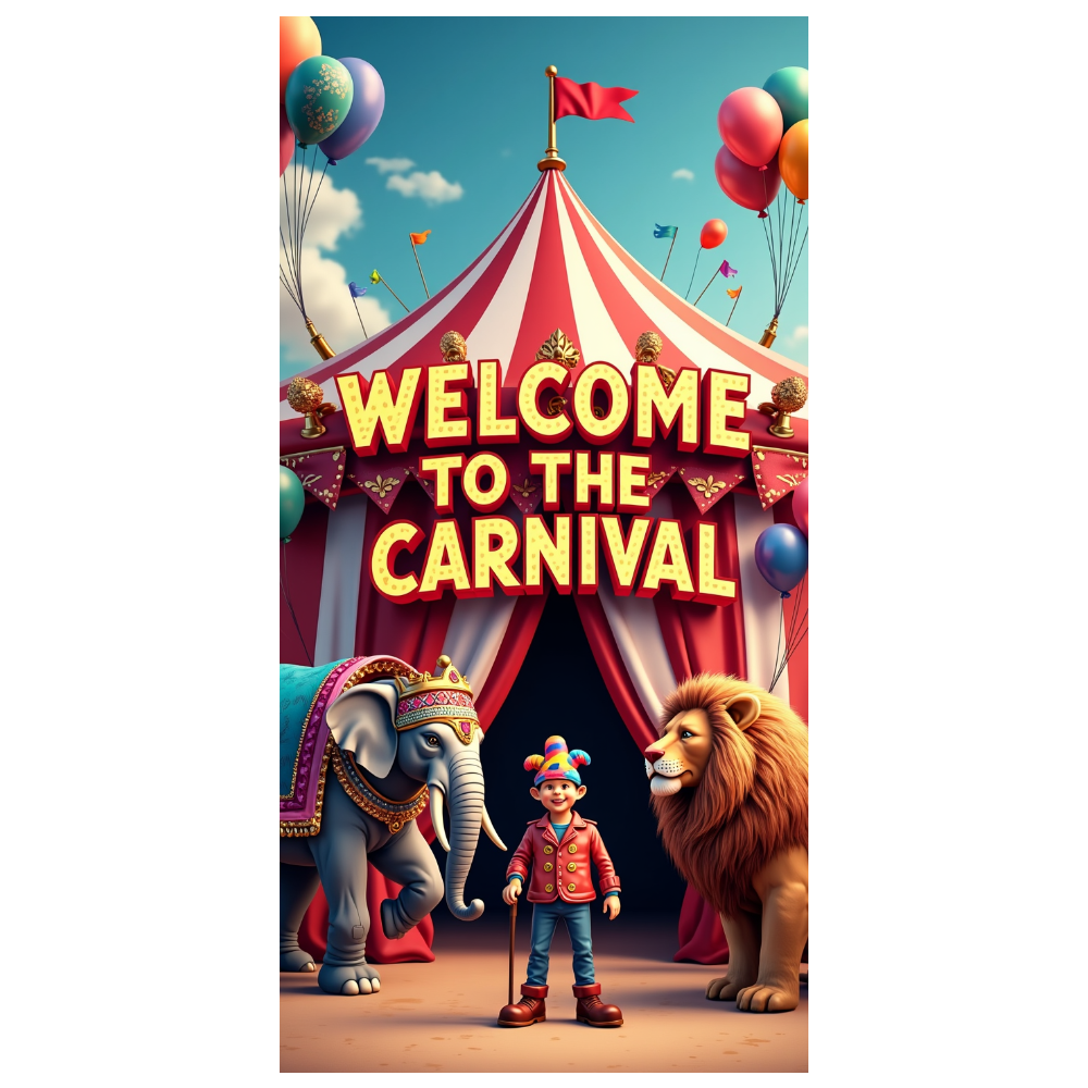 Carnival Welcome Banner Backdrop Colorful Circus Decoration for ...