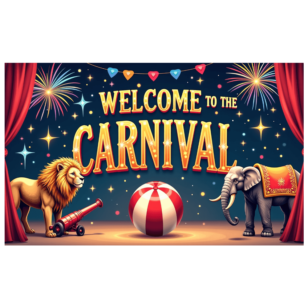 Carnival Welcome Banner Backdrop Colorful Circus Decoration for ...