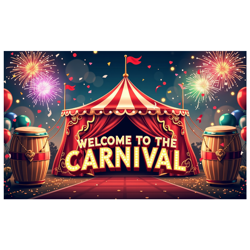 Carnival Welcome Banner Backdrop Colorful Circus Decoration for ...
