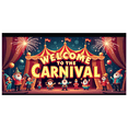 Carnival Welcome Banner Circus Clown Elephant Balloons Tent Backdrop ...