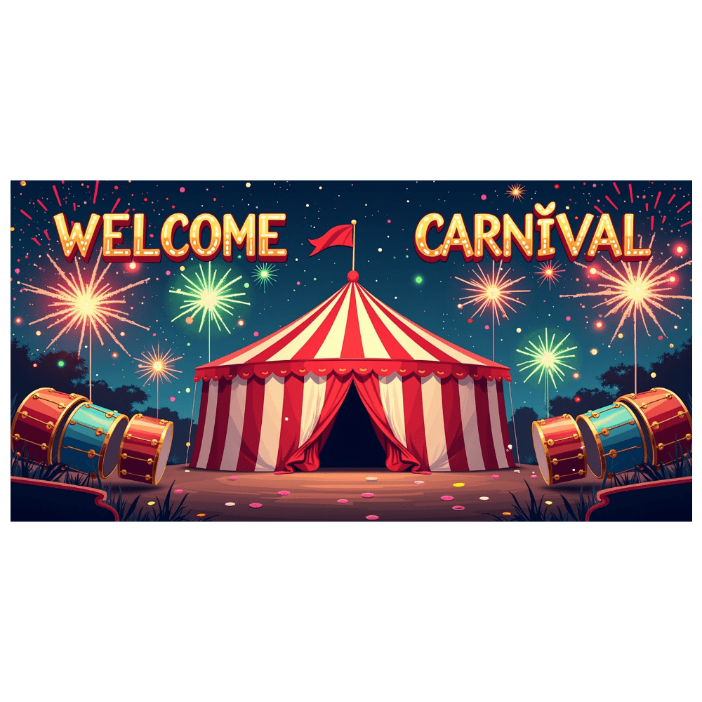 Carnival Welcome Banner Circus Theme Tent Party Decorations Celebration ...