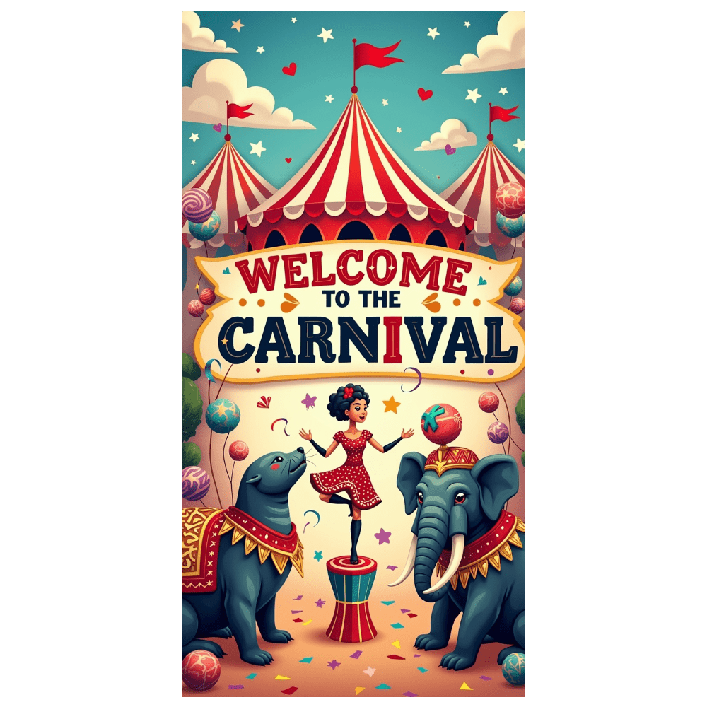 Carnival Welcome Banner Circus Theme Tent Party Decorations Celebration ...