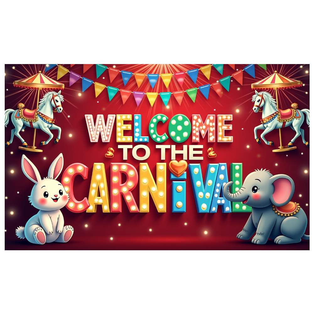 Carnival Welcome Banner Circus Theme Tent Party Decorations Celebration ...