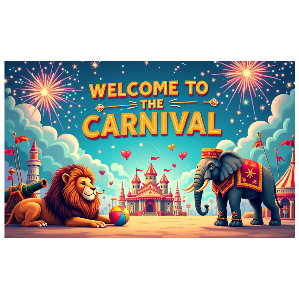 Carnival Welcome Banner Circus Theme Tent Party Decorations Celebration ...