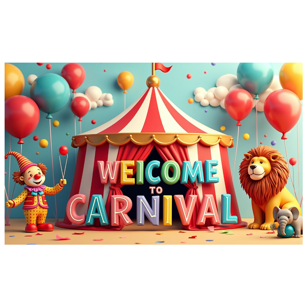 Carnival Welcome Banner Circus Theme Tent Party Decorations Celebration ...
