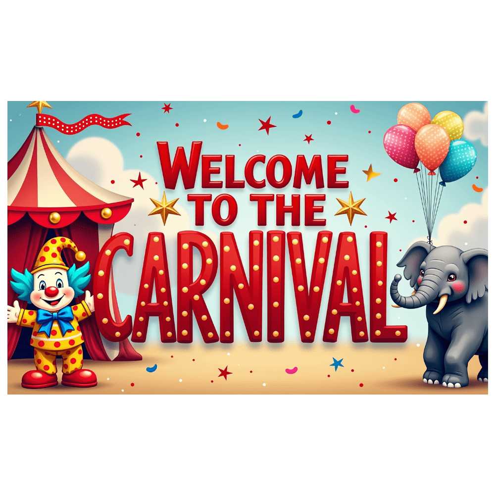 Carnival Welcome Banner Circus Theme Tent Party Decorations Celebration ...