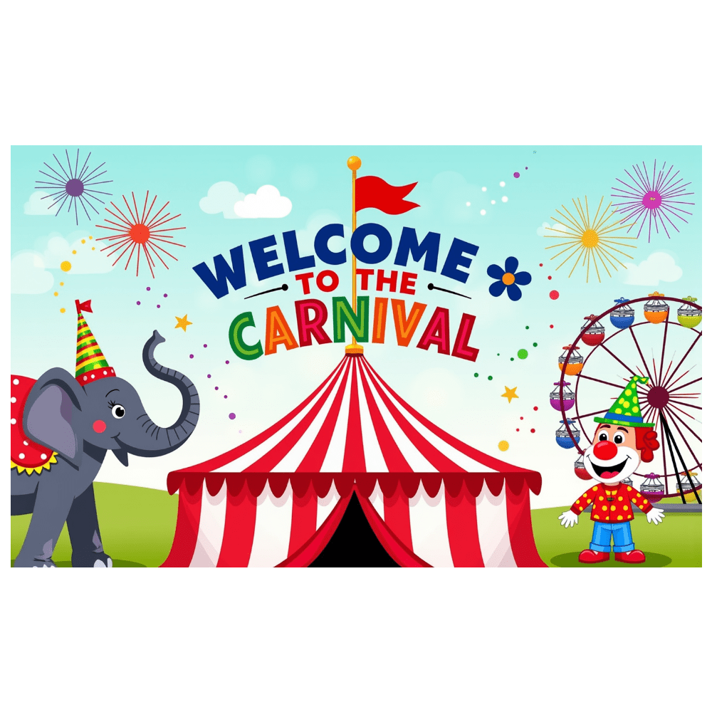 Carnival Welcome Banner Circus Theme Tent Party Decorations Celebration ...