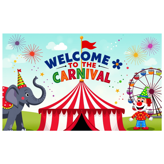 Carnival Welcome Banner Circus Theme Tent Party Decorations Celebration ...