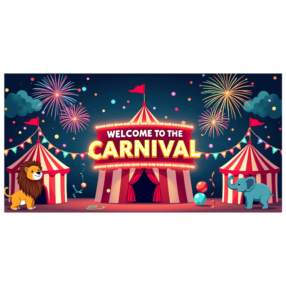 Carnival Welcome Banner Circus Theme Tent Party Decorations Celebration ...