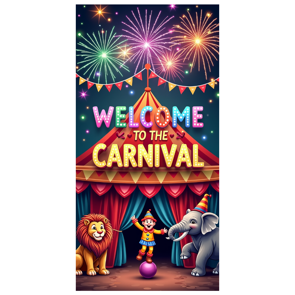 Carnival Welcome Banner Circus Theme Tent Party Decorations Celebration ...