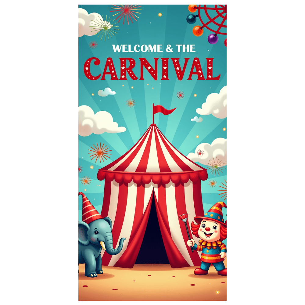 Carnival Welcome Banner Circus Theme Tent Party Decorations Celebration ...