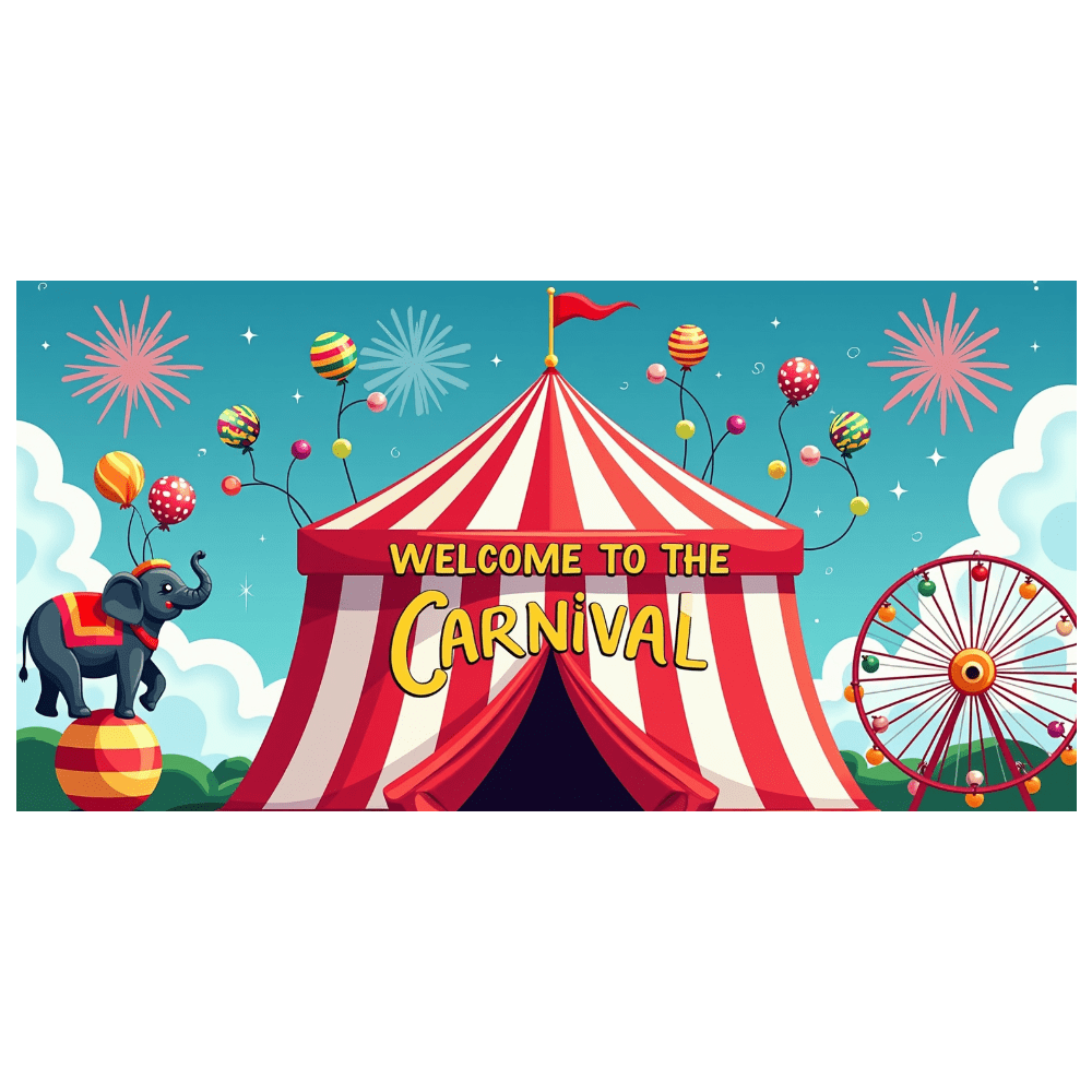 Carnival Welcome Banner Circus Theme Tent Party Decorations Celebration ...