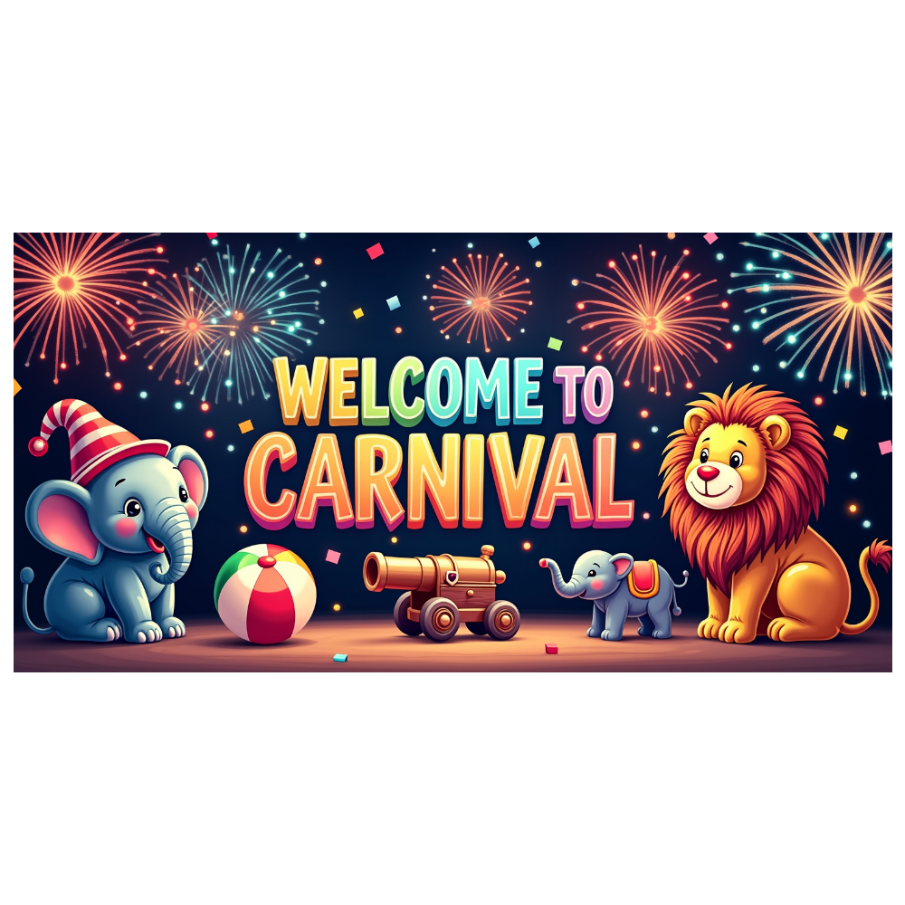 Carnival Welcome Banner Circus Theme Tent Party Decorations Celebration ...