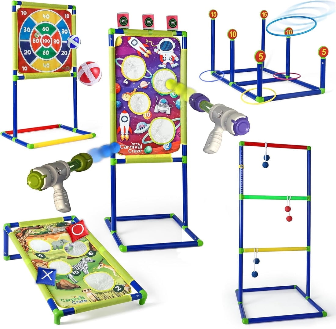Carnival Craze Carnival Yard Games - Ring Toss, Beanbag Toss, Shooting ...