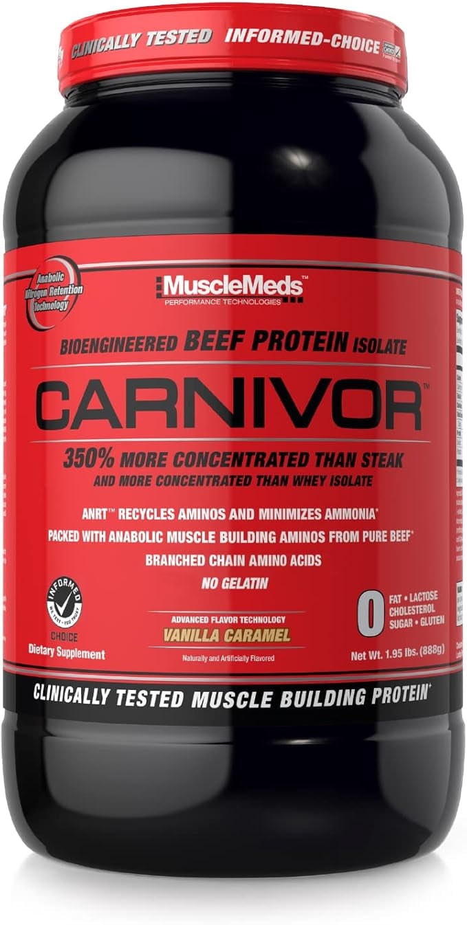 MuscleMeds Carnivor, Beef Protein Isolate, Vanilla Caramel, 1.95 lbs ...