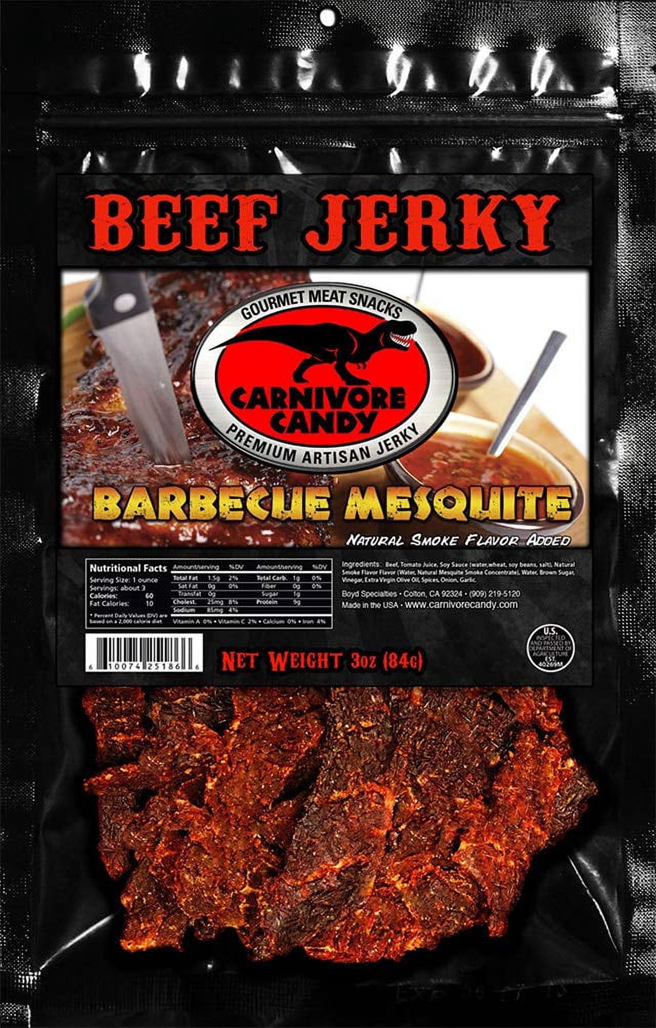 Carnivore Candy Beef Jerky CCF19 Three Pack (Three 3oz Bags) (Barbecue ...