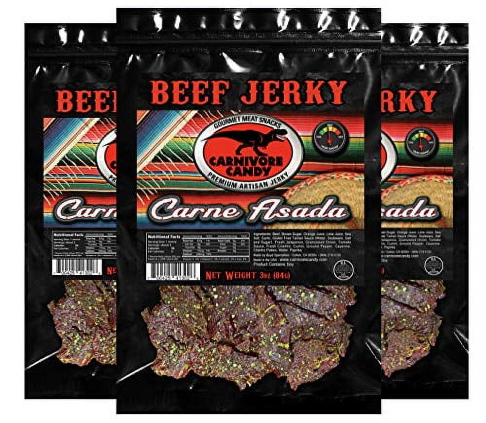 Carnivore Candy Beef Jerky SAF21 Three Pack (Three 3 oz bags) Carne ...
