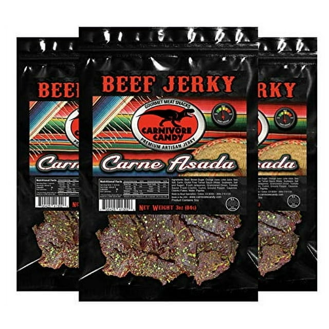 Carnivore Candy Beef Jerky SBF3 Three Pack (Three 3 oz bags) Carne ...