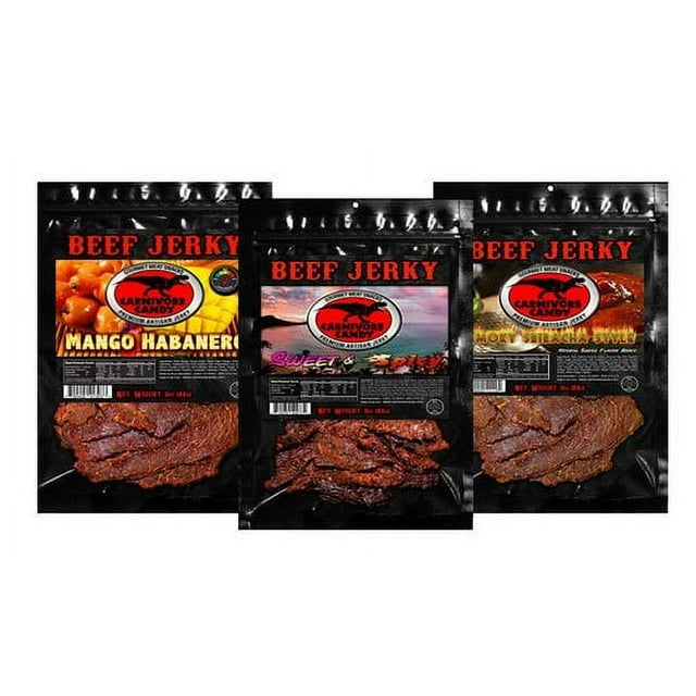 Carnivore Candy Gourmet Beef DPF11 Jerky Flavor Sampler - Mango ...