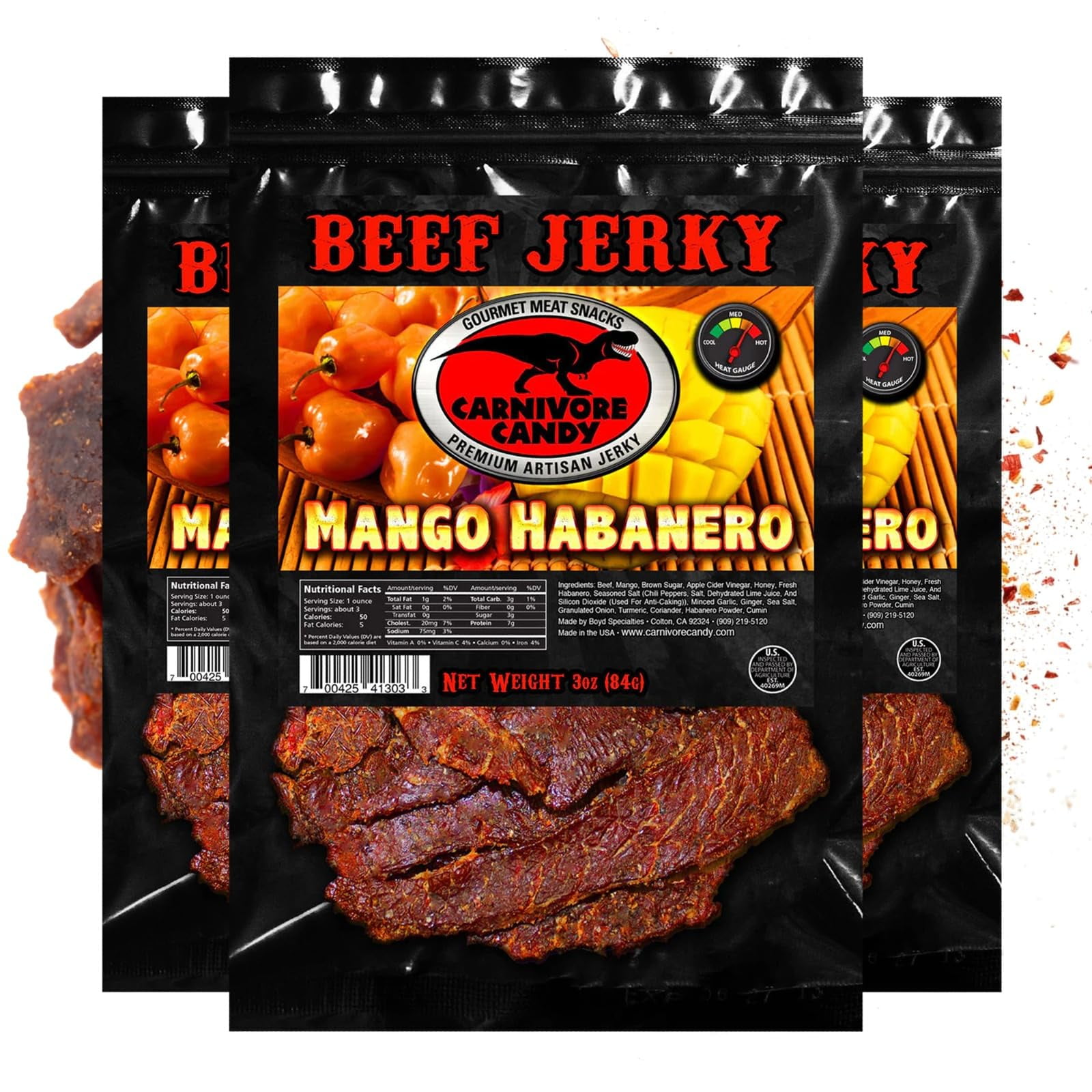 Carnivore Candy’s Mango Habanero YYF14 Jerky - Beef Jerky taste, no ...