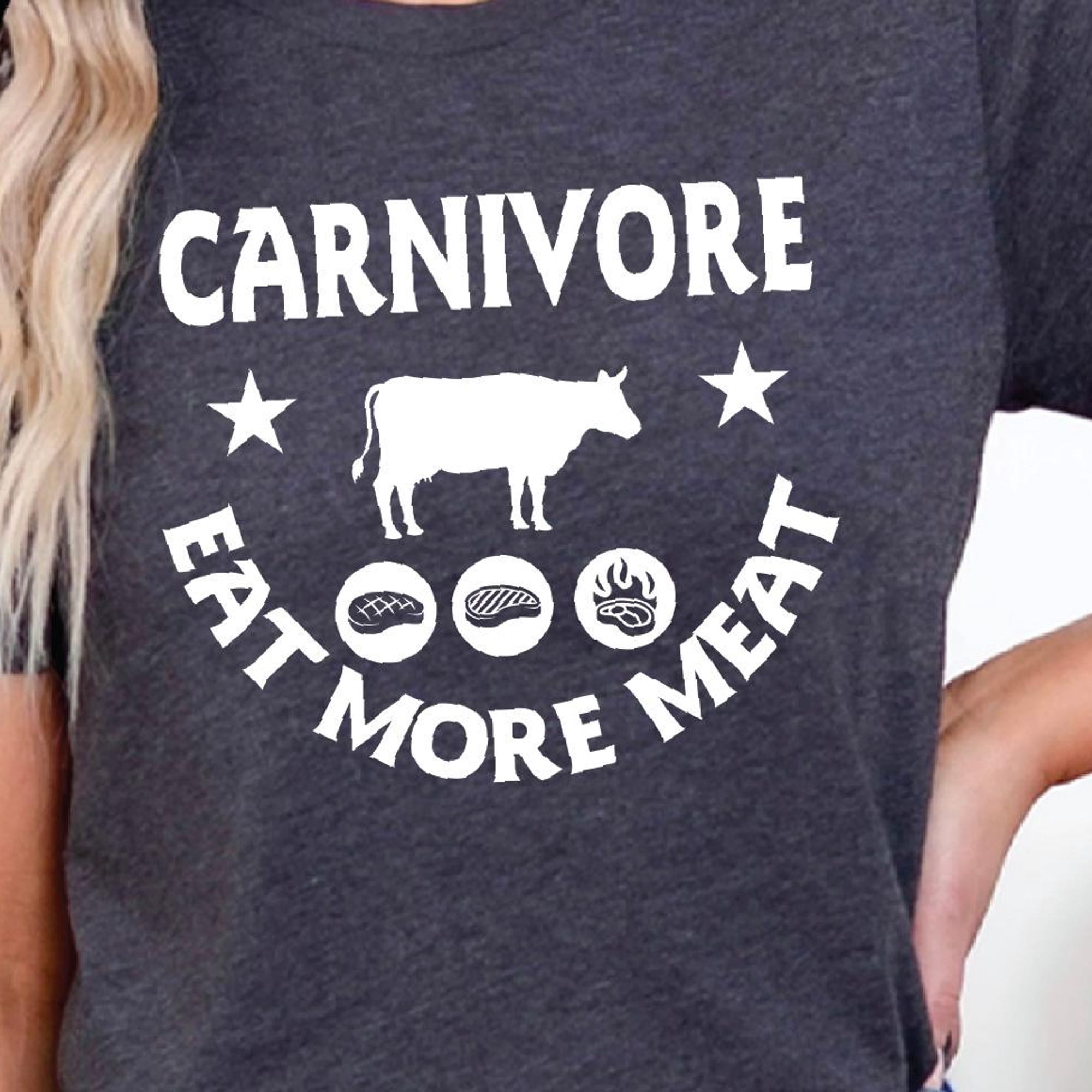 Carnivore Eat More Meat Shirt Carnivore Diet Shirt Keto Meat Lover Tee ...