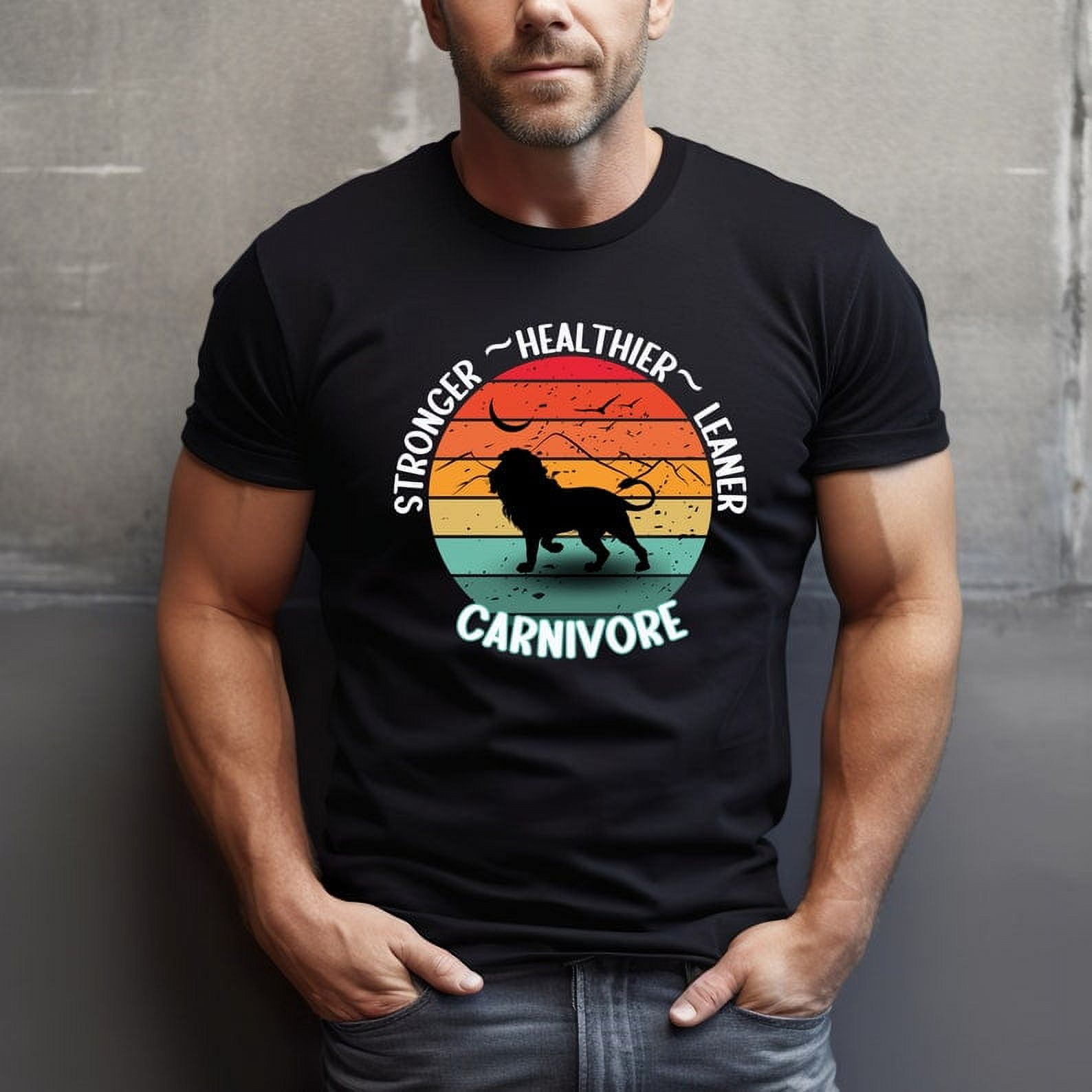 Carnivore T-Shirt, Stronger, Healthier, Leaner, Gift for Meat Eaters ...