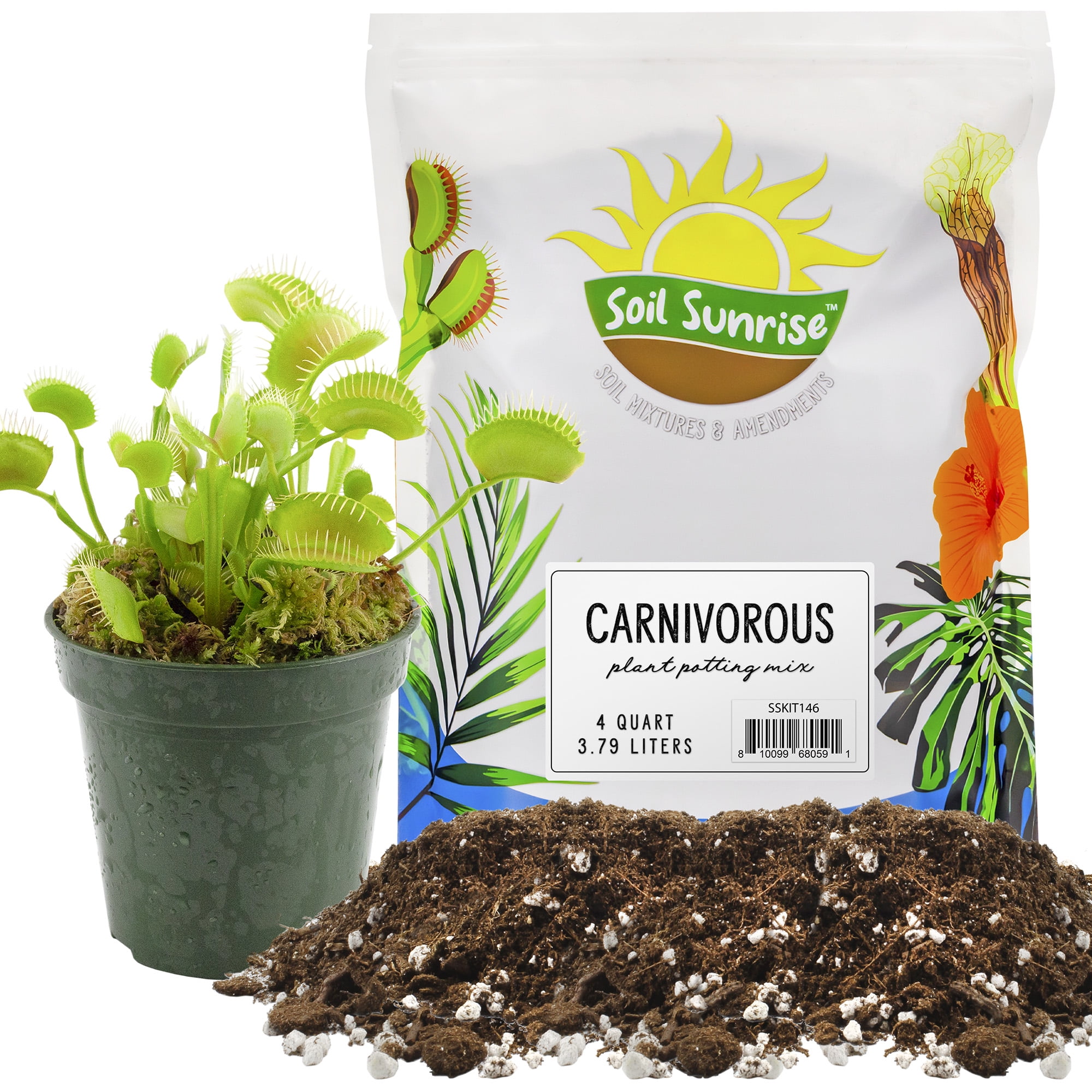 Carnivorous Plant Potting Soil Mix (4 Quarts), Ideal Additive for Venus ...