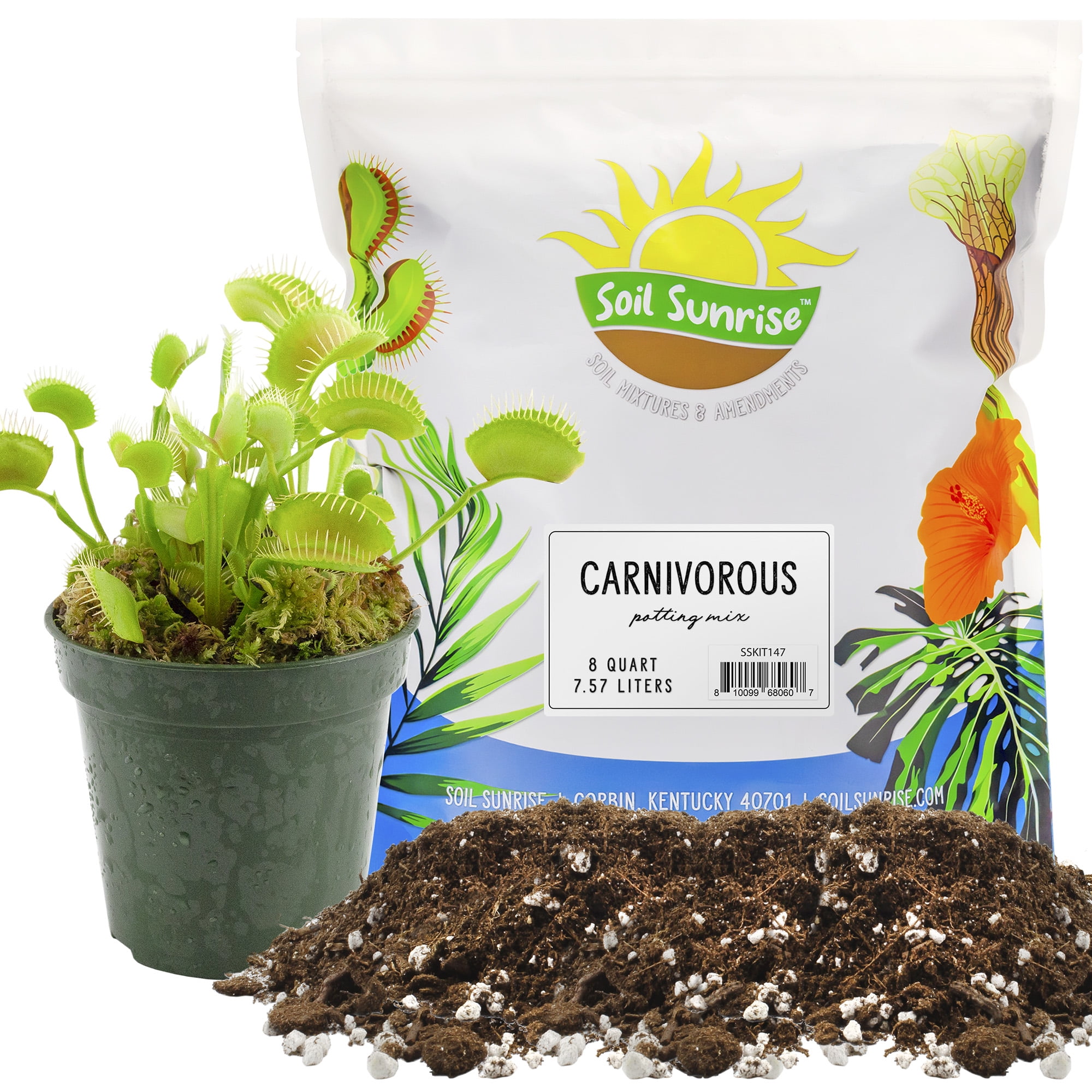 Carnivorous Plant Potting Soil Mix (8 Quarts), Ideal Additive for Venus ...