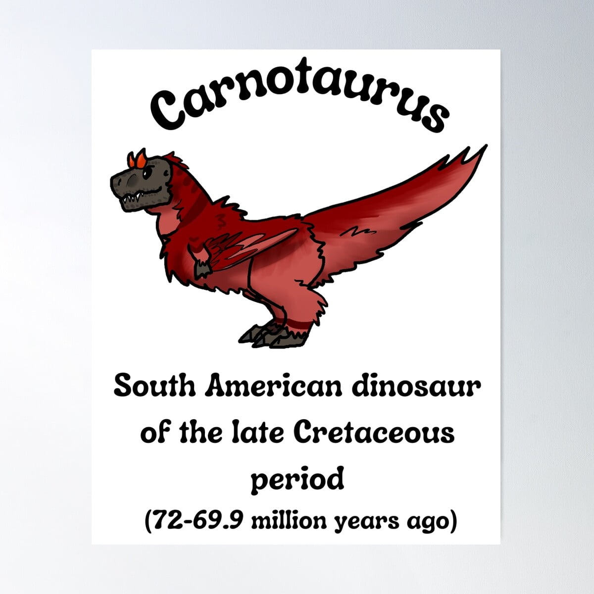 Carnotaurus, Dinosaur,Cretaceous, Paleoart, Modern Illustration Poster ...